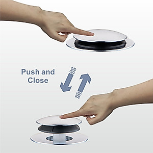 Chrome Plated Universal Tub Dain Stopper, Hidrop Pop Up Bath Drain Tip Toe Bathtub Drain Stopper,Conversion Kit Assembly, Replaces Lift and Turn, Tip-Toe and Trip Lever drains for Tub, EZ Install