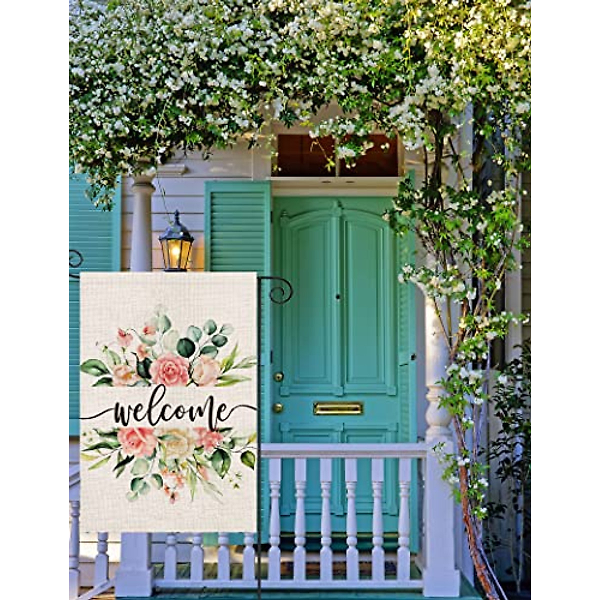 EKOREST Spring Garden Flag 12x18 Inch Double Sided,Welcome Flowers Small Yard Flag for Outdoor, Summer Seasonal Decors for Outside Anniversary Wedding Farmhouse Holiday