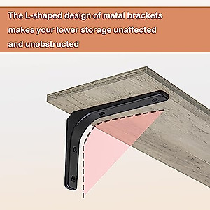 DINZI LVJ Long Wall Shelves, 47.3Inch Wall Mounted Shelves Set of 2, Extra Large Wall Storage Ledges with Sturdy Metal Brackets for Living Room, Bathroom, Bedroom, Kitchen, Grey Wash