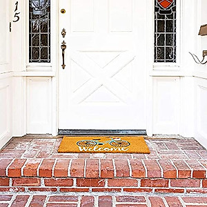 Juvale Natural Coir Doormat, Bicycle Welcome Mat (30 x 17 Inches)