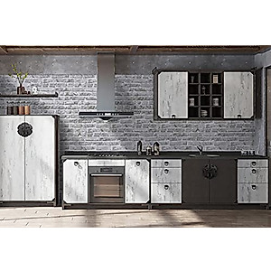 Timeet Grey Brick Wallpaper Peel and Stick Wallpaper 17.7" x 197" Self-Adhesive Film Brick Contact Paper 3D Textured Brick Wallpaper Removable Wallpaper for Room Wall Decoration