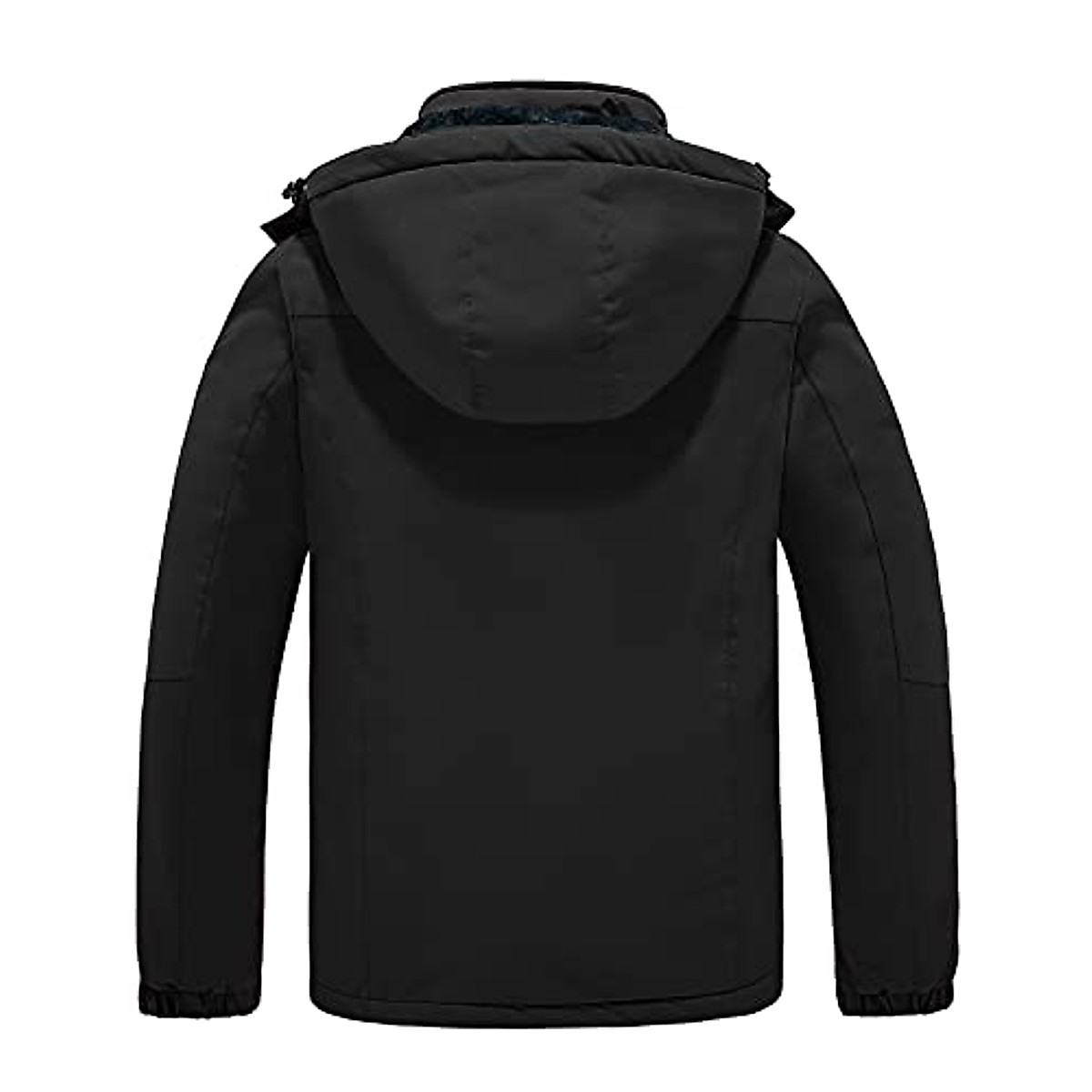 Skieer Men's Waterproof Snowboarding Coat Warm Quilted Ski Coat Windproof Short Winter Jacket(Black,X-Large)