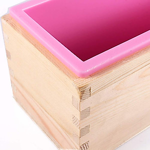 Silicone Soap Mold for Soap Making, Rectangular Loaf Soap Mold with Wooden Boxes Silicone Soap Making Kit for Adults Beginners DIY Making Tool