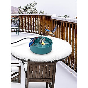 MEWTOGO Heated Bird Bath, 68 Oz Bird Baths for Outdoors 100W Deep Birdbath Heater Bird Water Feeder for Winter Garden Deck Yard Animals Wild Bird Pet Dogs Drink Water