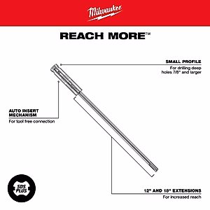 PLUSLOK 18 in. SDS-Plus Carbide Bit Extension