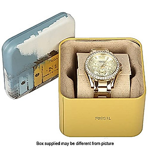 Fossil Women's Riley Quartz Stainless Steel Multifunction Watch, Color: Gold Glitz (Model: ES3203)