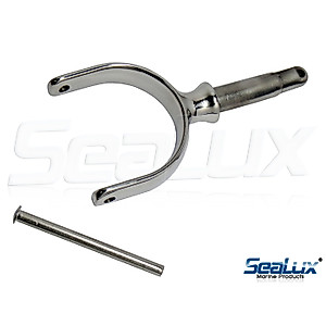 SeaLux 316 Stainless Steel North River/Horn Pinned Oarlock Heavy Duty 1/2"x 2" Shaft for Boat/Kayak
