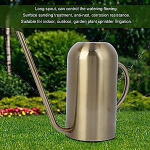 LIYJTK Stainless Steel Long Spout Watering Can Garden Watering Pot Irrigation Tool Bonsai Plants Garden Pot Flower Watering Can Irrigation Tool(Gold 1.5L)