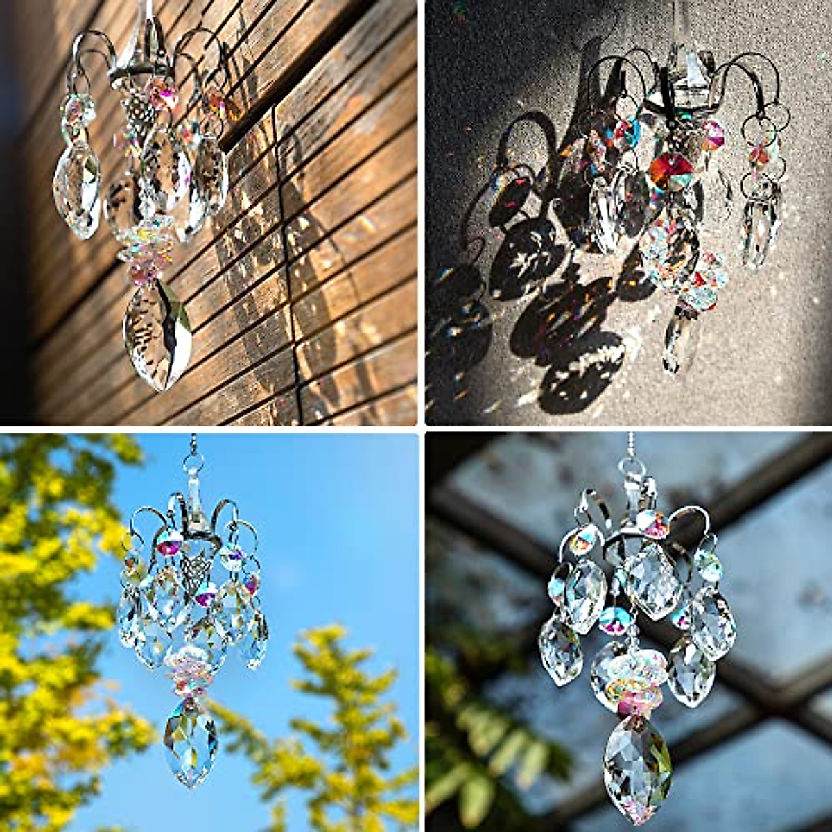 H&D HYALINE & DORA Crystals Horse Eye Prisms Suncatcher Hanging Ornament Rainbow Maker Hanger for Home,Garden Decoration