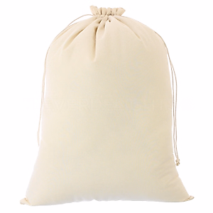 CleverDelights Cotton Bags - 18" x 24" - 20 Pack - Premium Drawstring Storage Muslin Bag - 18x24 Inch