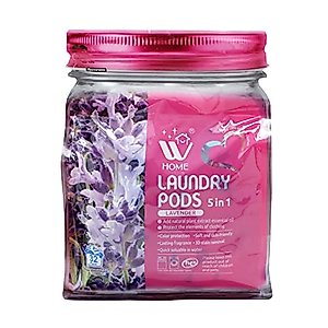 5-in-1 Laundry Pods, 32 Count Bag, High Efficiency (HE), Ultra Concentrate with Powerful Stain Lifter Technology, Fabric Softener With Lavender Extracts, Detergent Pods