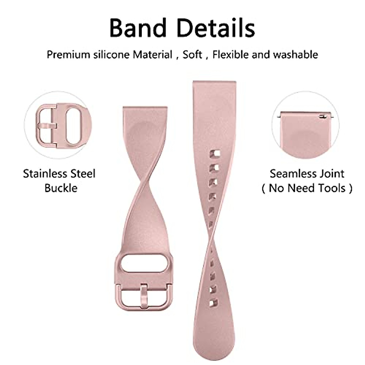 Meliya Bands for Amazfit GTR 4 / GTR 3 Pro / GTR 3 / GTR 2e / GTR 2 / GTR 47mm, 22mm Quick Release Soft Silicone Sport Replacement Watch Strap for Amazfit GTR 4 / GTR 3 Pro / GTR 3 / GTR 2e / GTR 2 Smart Watch Women Men (Rose Gold)