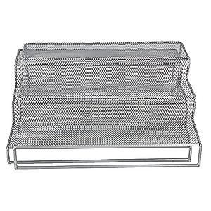 Mind Reader 3 Tier Metal Mesh Kitchen Storage Organizer, 2 Pcs, Silver