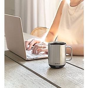 Ember Temperature Control Smart Mug 2, 10 Oz, App-Controlled Heated Coffee Mug with 80 Min Battery Life and Improved Design, Stainless Steel