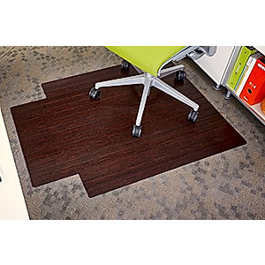 Anji Mountain Standard Bamboo Roll-Up Chairmat, 36 x 48-Inch, 8mm Thick, Dark Cherry
