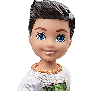 Barbie Club Chelsea Boy Doll (6-inch Brunette) Wearing Skateboard Graphic Shirt and Shorts, for 3 to 7 Year Olds