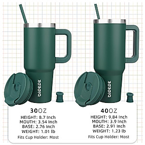 BJPKPK Insulated Tumblers With Handle And Straw 30 oz Stainless Steel Tumbler Cups With Lid,Army Green