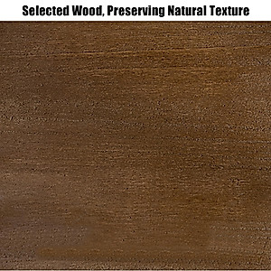 Topjia Retro Solid Wood Storage Side Table,Durable Rounding Grinding End Table,Nightstands for Living Room Apartment Studio Office Small Spaces(36x48cm(14.2x18.9in), Brown)