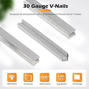 7MM V-Nails 30 Gauge 10.3mm Diameter 7mm Length UNI Hard Wood Type V Nails for V1015 Picture Frame Nailer 4,000 PCS/BOX