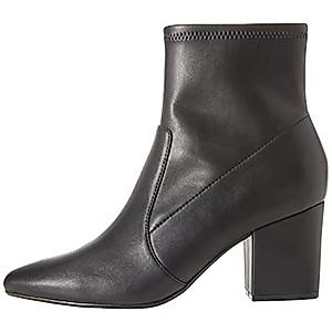 Amazon Essentials Women's Fitted Stretch Heel Boot, Black Shine, 7.5