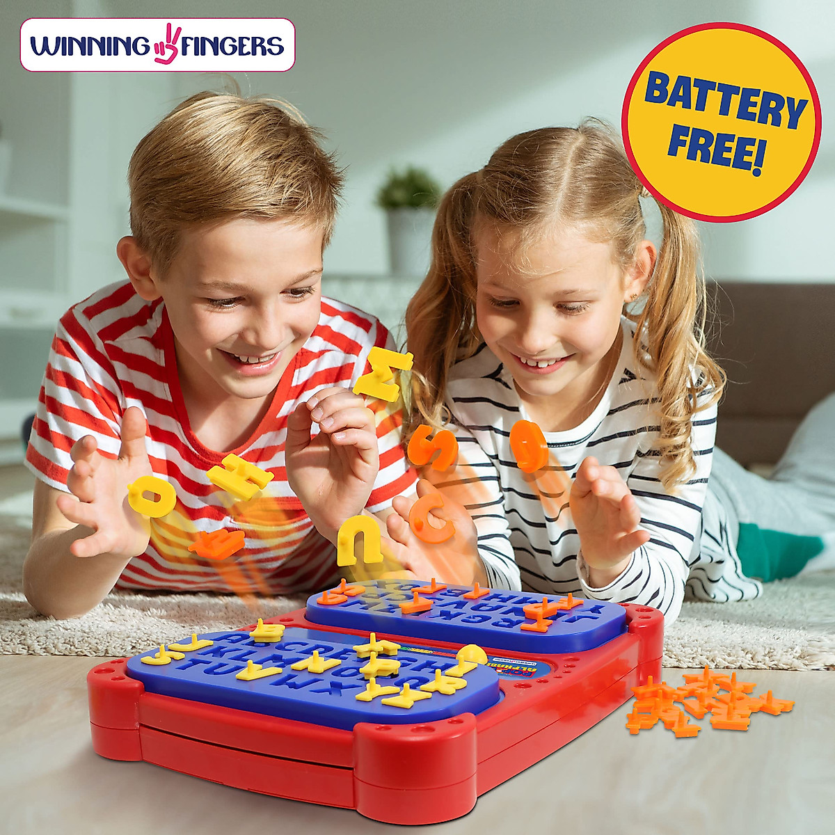 Winning Fingers Pop Up Board Game 2-Player | Preschool Game with Alphabet Puzzle Pieces | Educational Learning Toy for Toddler and Kids Ages 3+