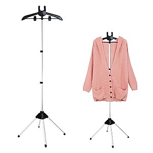Adjustable T Shirt Display Stand, 32-63 inch Adjustable T Shirt Display for Adult, Portable Hanging Clothes Display, Hanger Rack for Retail, Boutique, Vendors, Trade Shows, Store, Events(Black)