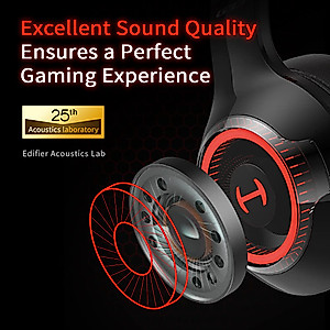 HECATE by Edifier G33 USB Gaming Headset, 7.1 Surround Sound, Over Ear Headphones with Detachable Noise Cancelling Microphone, 40mm Driver, RGB Light Effect, Works with PC, PS5, PS4, Mac, Laptop