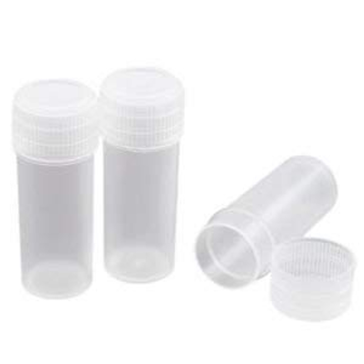 Honbay 20pcs 5ml Plastic Test Tubes Screw Cap Vial Orange Seal Cap Container