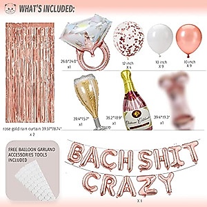 KARAQY Rose Gold Bachelorette Decoration - Bridal Shower Balloon Decor, Bride to Be Party Backdrop