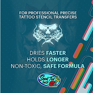 Snail Trail Stencil Gel - Tattoo Stencil Gel, 8 oz. - Solution for Crisp, Sharp, Clean, Dark Stencils - Dries Fast & Long Lasting Professional Stencil Transfer Gel for Tattoo Artists & Tattoo Shops