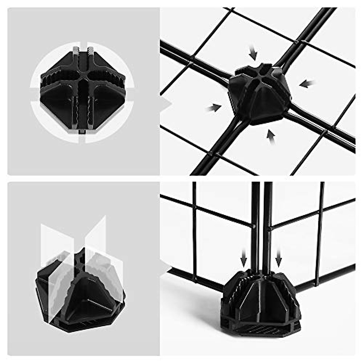 SONGMICS Wire 6-Cube Storage, Modular Storage Unit, Closet Organizer, 11.8 x 11.8 x 11.8 Inches Cubes, for Books Folded Clothes Shoes Toys, in The Dorm, Apartment, Rustic Brown and Black ULPM023A01