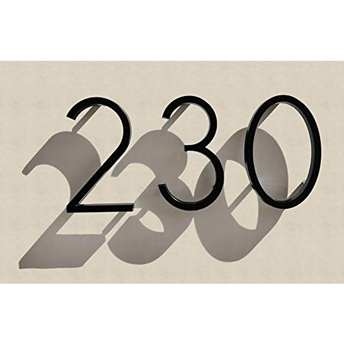 Distinctions 844712 Black Upgraded 5" Floating House Number 2