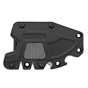 CAMILLUS Comb 7.25" Clip Point Blade Durable Corrosion-Resistant 420 Stainless Steel Outdoor Survival Hunting Fishing Camping Fixed Blade Knife, Molded Sheath with 4 Additional Functions Included