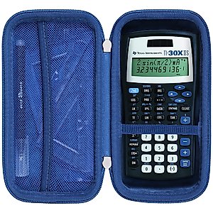 Khanka Hard Travel Case Replacement for Texas Instruments TI-30XIIS Scientific Calculator, Case Only (Blue Accents)