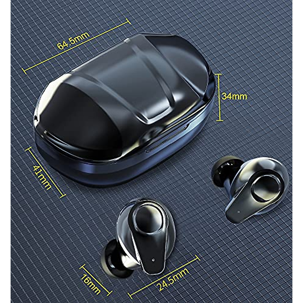 EBAKIN YH09 True Wireless Earbuds Bluetooth 5.1 Deep Bass Headphones with Charging Case Touch Control IPX7 Waterproof Sports Earphones in-Ear Built-in Mic Headset for iPhone and Android