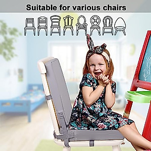 Booster Seat for Dining Table - 2Pcs Toddler Booster Seat for Dining Table Adjustable Safety Belts & Non-Slip Bottom, PU Waterproof Easy Cleaning Booster Chair Cushion with Different Height for Eating
