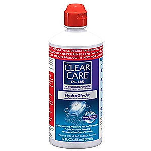 Clear Care Plus Cleaning and Disinfecting Solution with Lens Case, Clear, 12 Fl Oz