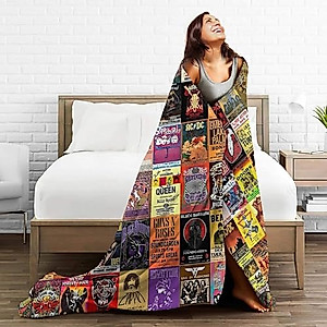 Jasongamo Rock Band Collage Flannel Blanket Lightweight Cozy Bed Blankets Soft Throw Blanket Fit Couch Sofa Suitable for All Season50 X40