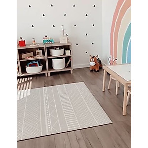 Ruggish Cali Play Rug 4.8 x 7.0 ft + Cali Play Runner 5.9 x 2.1 ft - Soft Cushion Reversible Baby Kids Playmat + Interactive Road Play Map + Waterproof (Warm Grey)