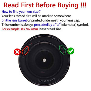 77mm Lens Cap for Canon RF 24-105mm F/4L Lens for Canon EOS R/EOS RP with Keeper,ULBTER Center Pinch Lens Cap & Lens Cover Strap Keeper Leash -2 Pack