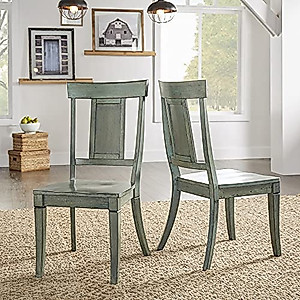 Inspire Q Eleanor Panel Back Wood Dining Chair (Set of 2) by Classic Grey Antique