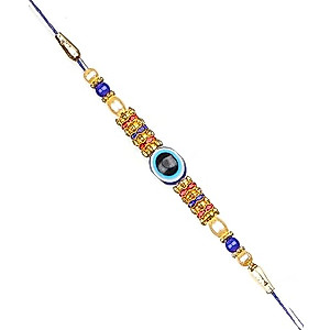 CHERKRAFT Rakhi For Brother Evil Eye Design Rakhi For Small Bhai Bro Rakhi (Design 7, Standard)