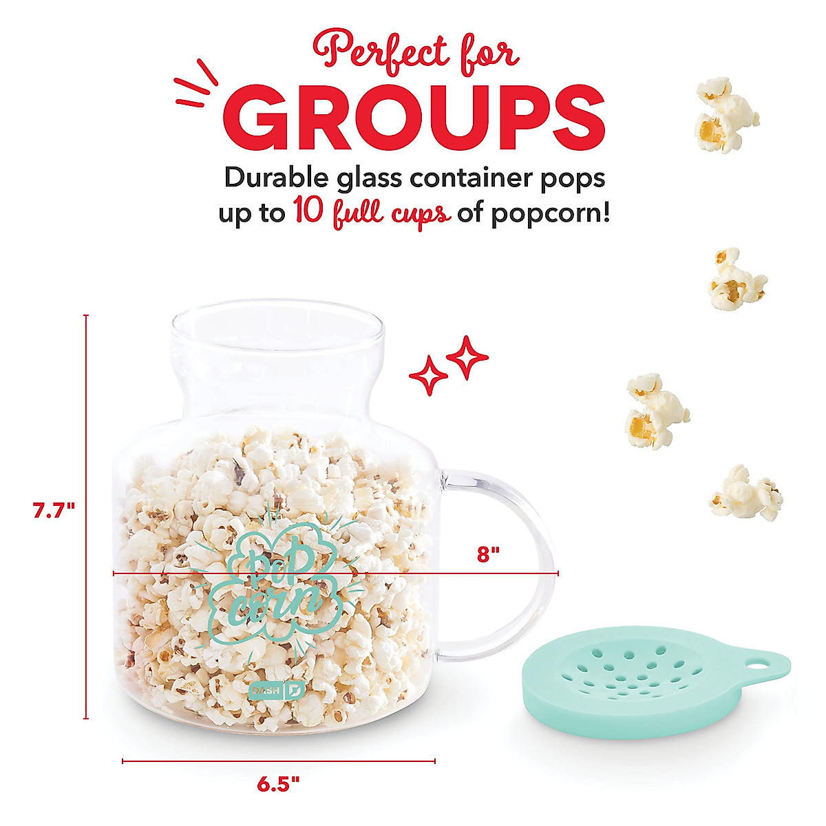 Dash Microwave Popcorn Popper for Fresh Movie Theater Style Popcorn at Home - Aqua