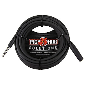 Pig Hog PHX14-25 1/4" TRSF to 1/4" TRSM Headphone Extension Cable, 25 Feet