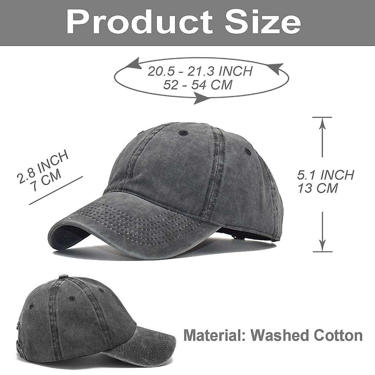 4 Pieces Baseball Hat, Washed Cotton Adjustable Caps for kid, Toddler, Boys, Girls (Color 1)