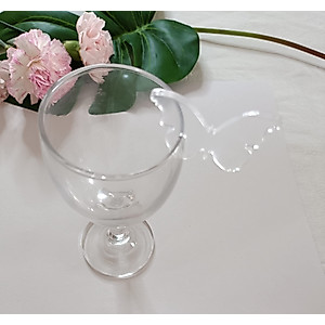 XIAOYUE 20pcs of Blank Butterfly Champagne Glass Markers,Blank Clear Acrylic Drink Marker, Wedding Favor, Blank Escort Card Rounds, Wine Glass Markers (Clear)