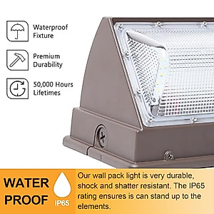 BIRITALO 300W LED Parking Lot Light Dusk to Dawn 3 Pack and 120W LED Wall Pack Light Without Photocell 6 Pack