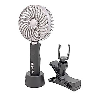 Modern Comfort AirX Portable Personal Fan | Multi-Use Clip & Stand for Home, Gym, Outdoors, Office, Desk, Peloton... | 5-speeds (vs 3)| Long Lasting Charge |Ergonomic Handle |Reduce AC use | 1 Yr Warr