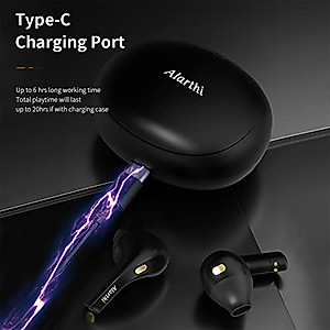 Alarthi Wireless Earbuds,Bluetooth Headphones with Slide Wireless Charging Case,True Wireless Noise Cancelling Earbuds,HiFi Stereo Earphones for Running,Fitness and Work,Frosted Dark Green