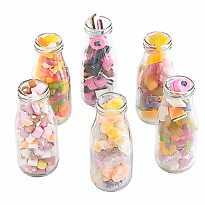 Circleware Dairy Milk Glass Bottles, 10.5 oz, Clear